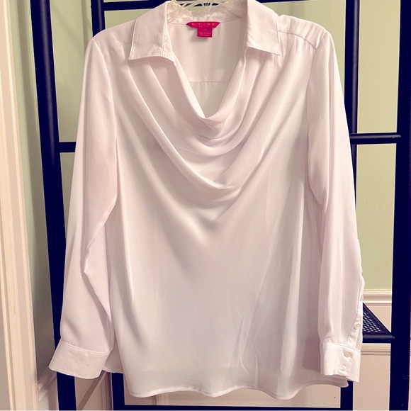 Sunny Leigh | Tops | Unique Petite Medium Sheer White Blouse Has Both A ...